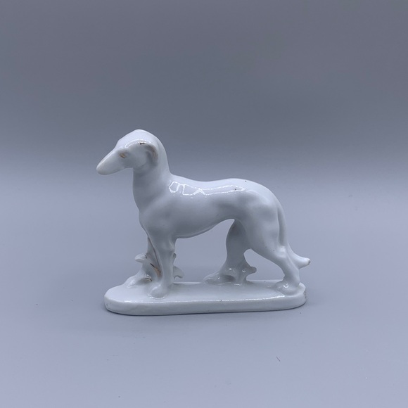 Vintage | Art | Vintage White Porcelain Whippet Greyhound Dog Figurine ...